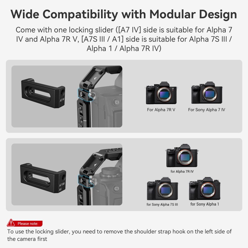 SmallRig Full Cage for Sony Alpha 7R V / Alpha 7 IV / Alpha 7S III / Alpha 1 / Alpha 7R IV 3667B